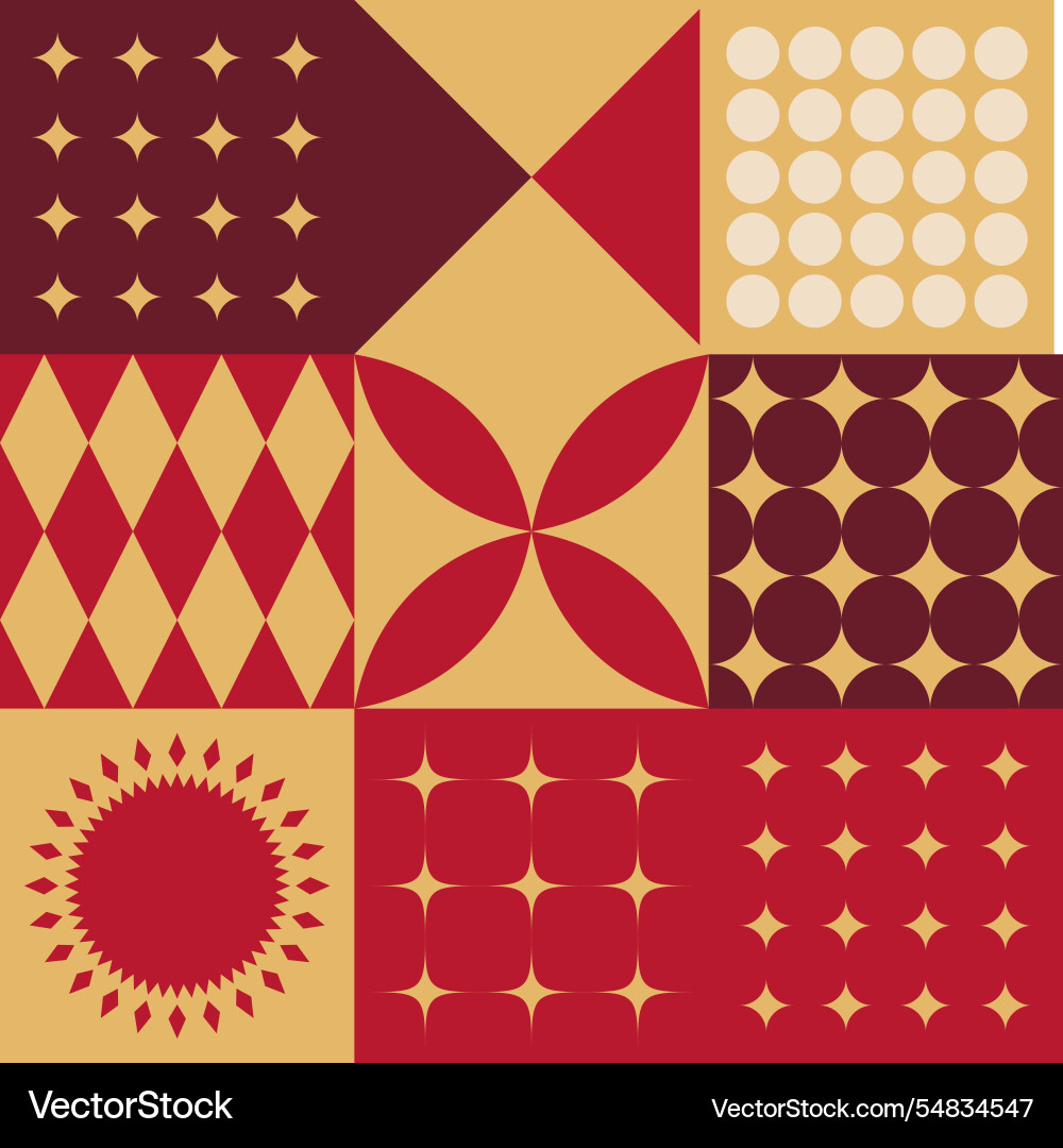 Golden motif tile pattern artwork Royalty Free Vector Image