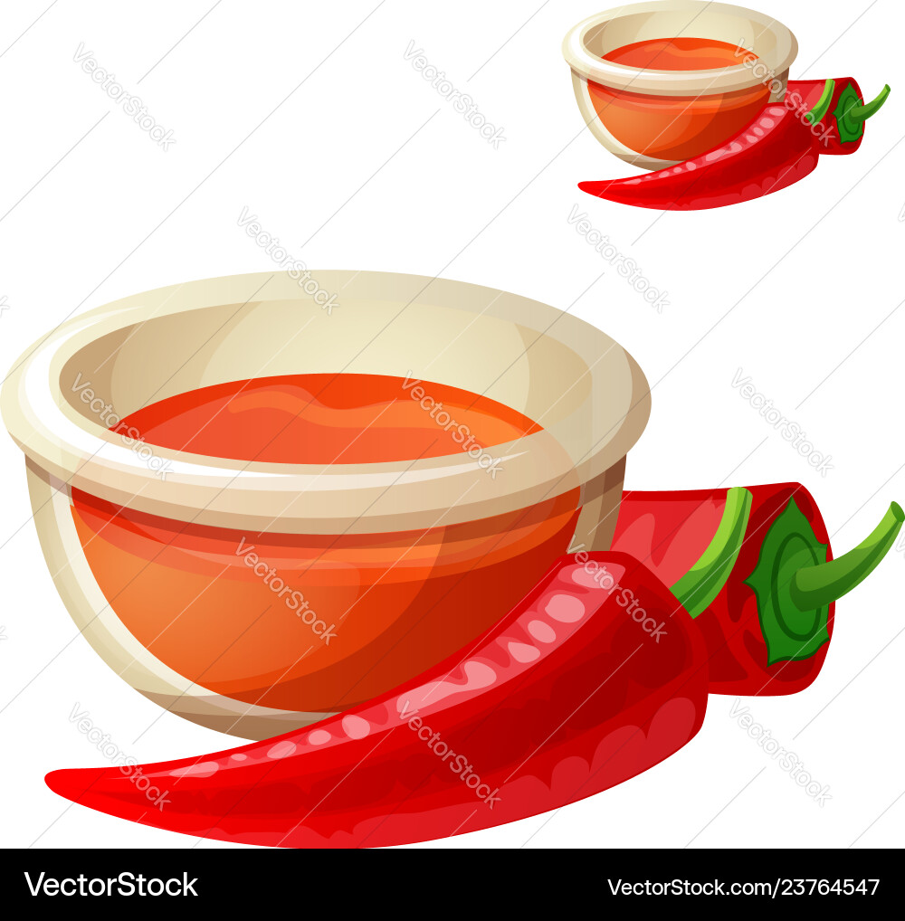 Hot sauce isolated on white background detailed Vector Image