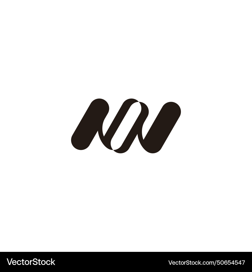 Letter nw linked simple geometric curves logo Vector Image