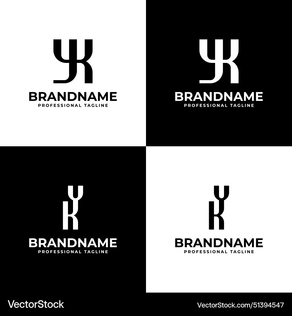 Letters yk and ky monogram logo suitable for any Vector Image