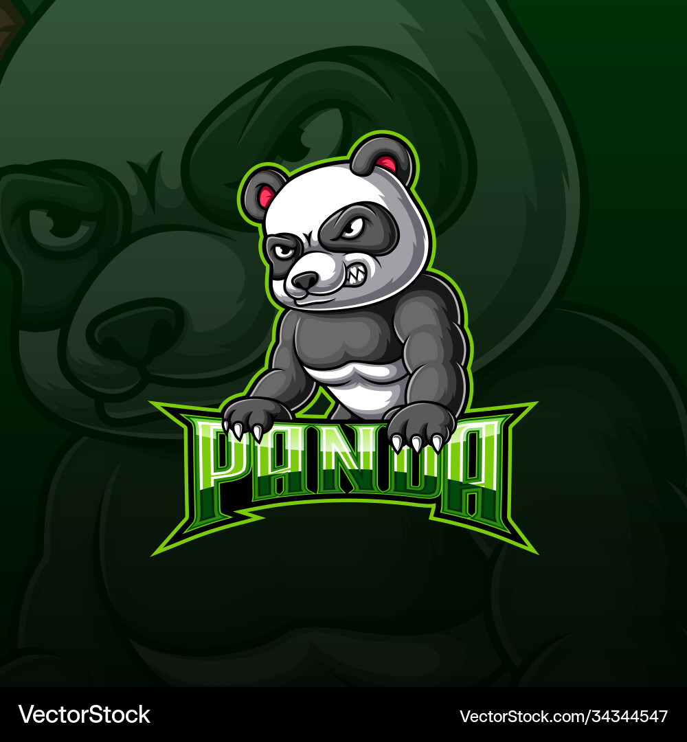 Powerful Panda Mascot Logo Royalty Free Vector Image