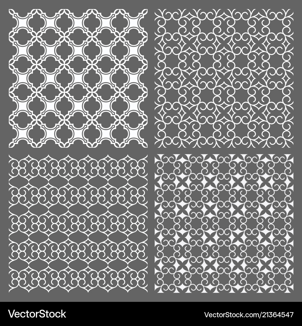Set of four seamless patterns in arabic style Vector Image