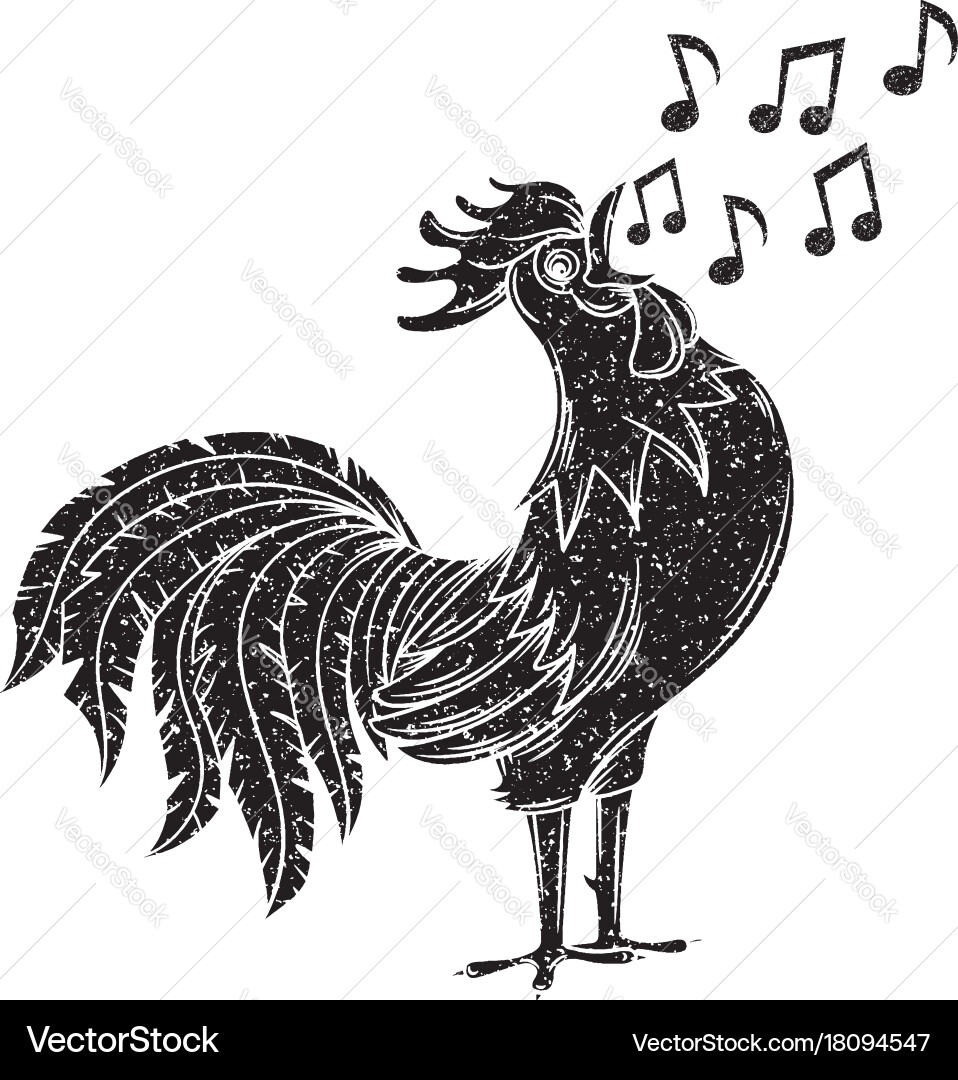 Singing rooster Royalty Free Vector Image - VectorStock