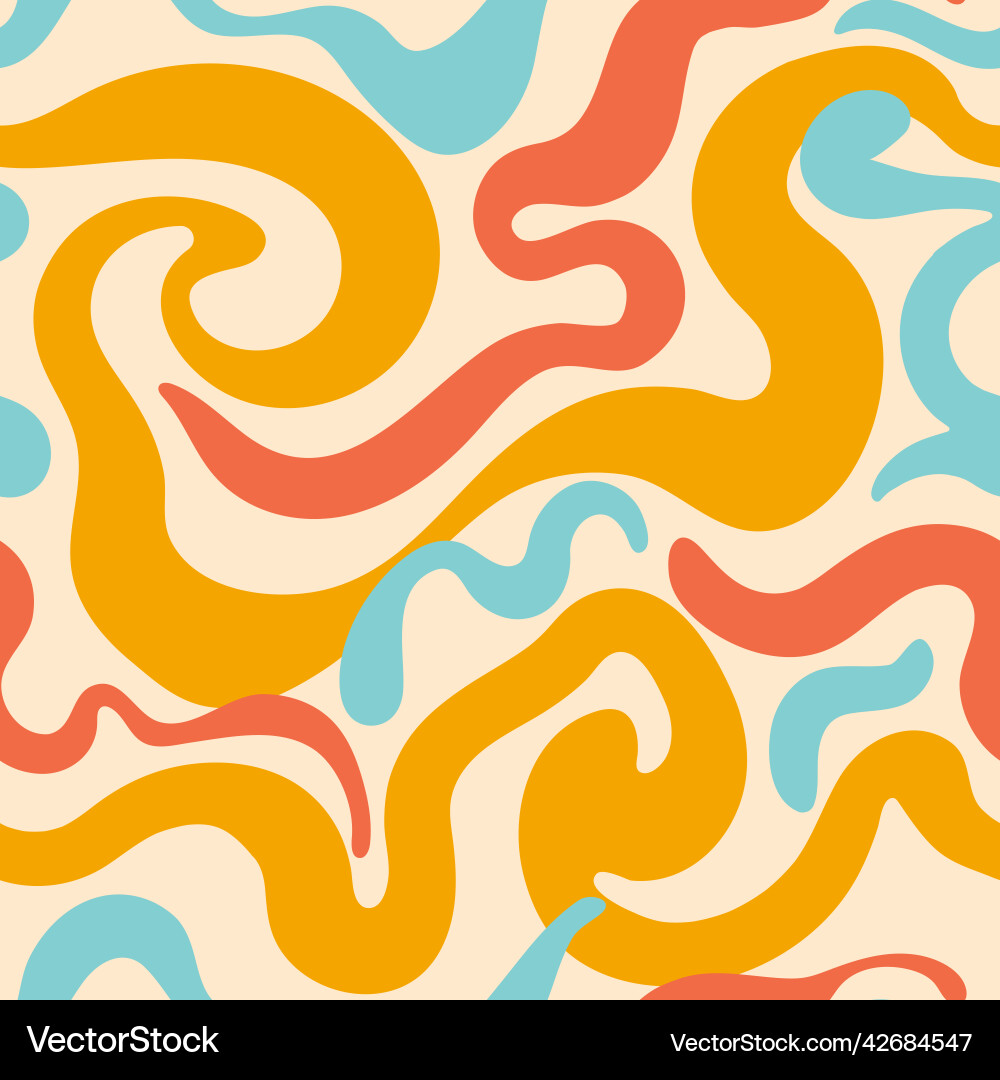 Trippy wavy swirly seamless pattern Royalty Free Vector