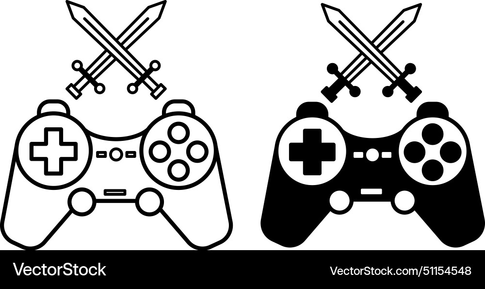 Arcade game icons black and white Royalty Free Vector Image