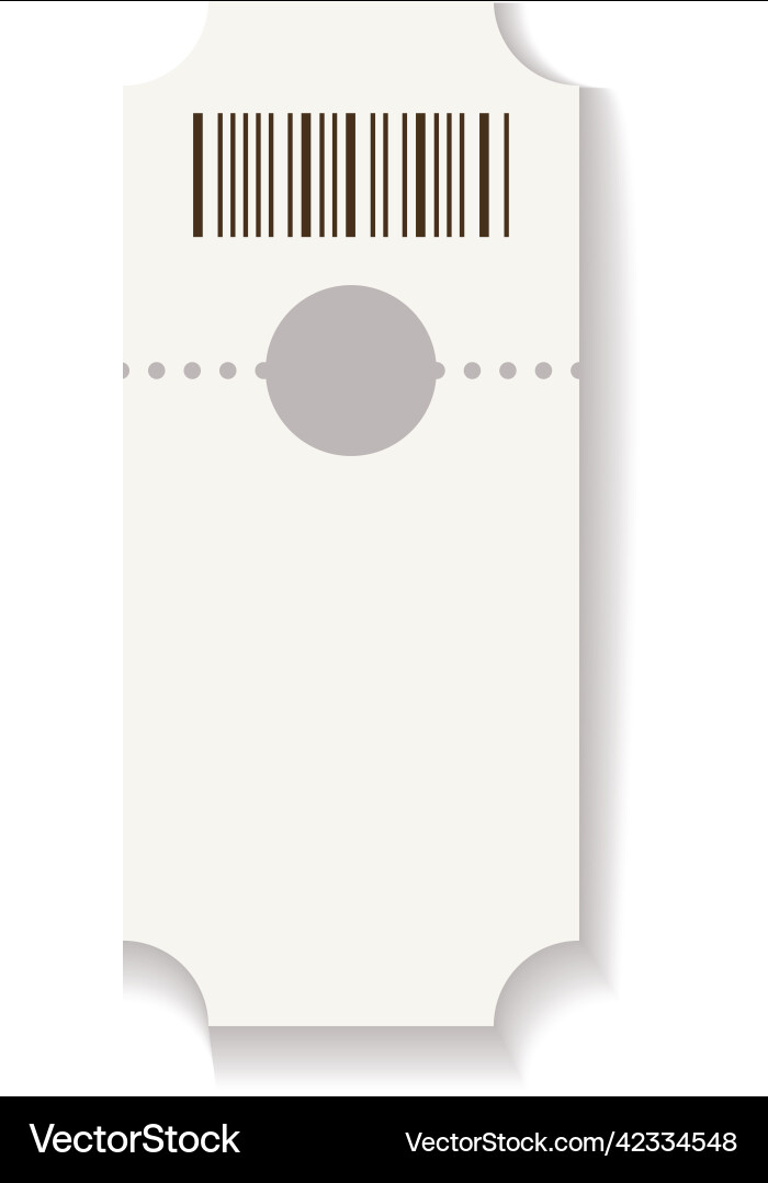 Barcode-Ticket-Mockup realistisch weiß leer Vektorbild