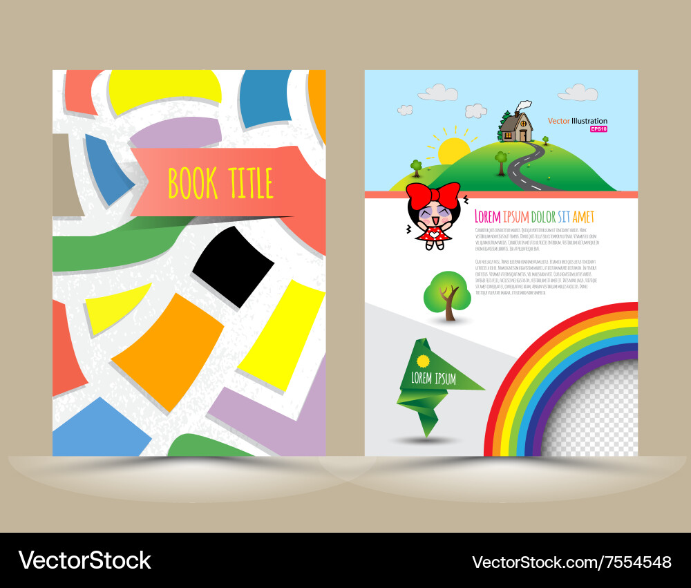 Brochure template design cartoon style Royalty Free Vector
