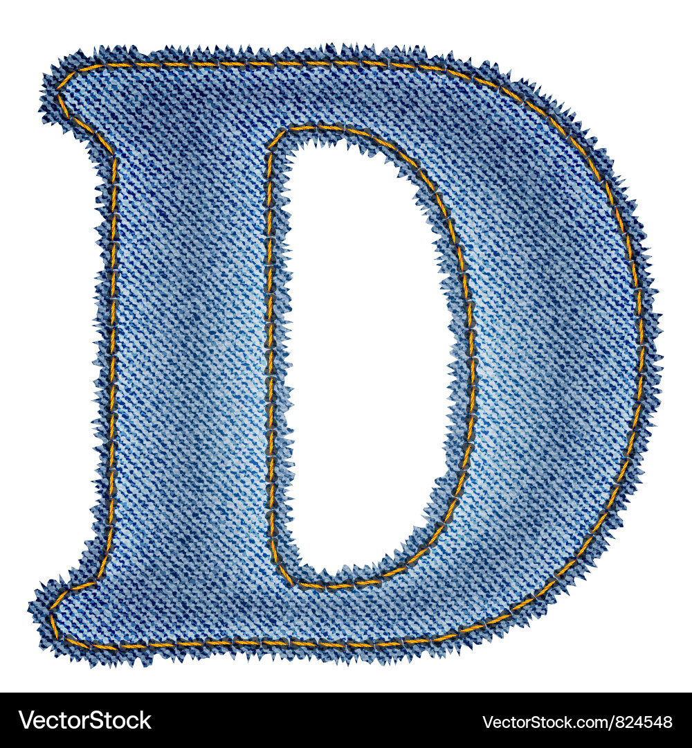 Denim Letter D Royalty Free Vector Image - VectorStock