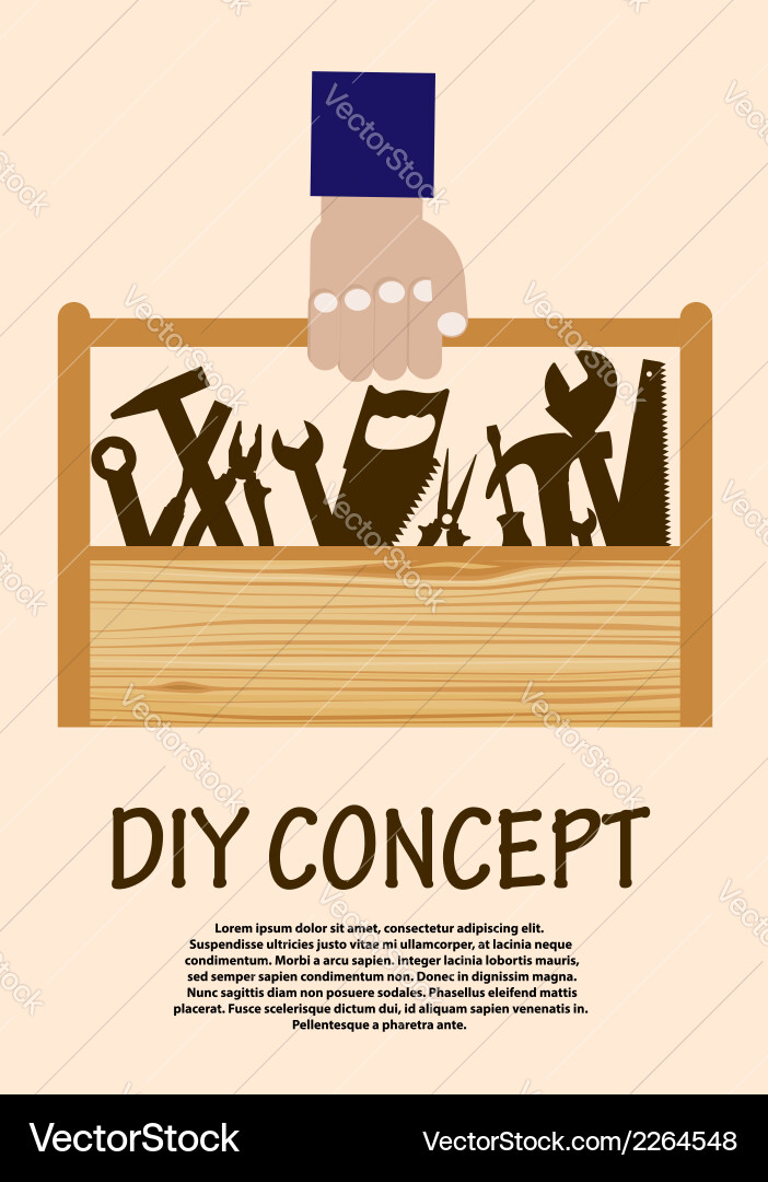 Diy concept with toolbox Royalty Free Vector Image