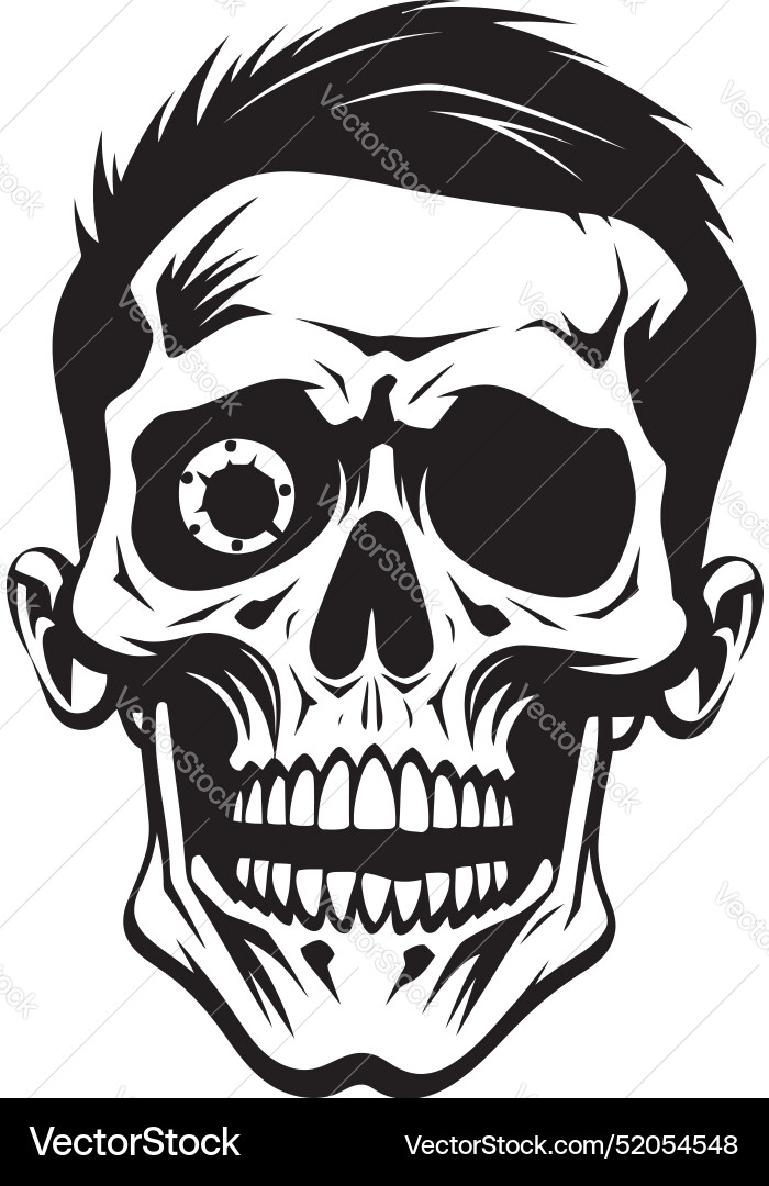 Grim surprise badge shocked skeleton emblem Vector Image