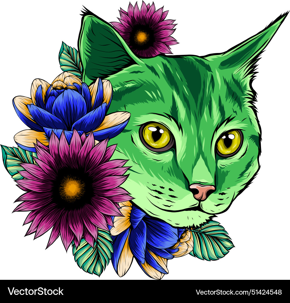 Hand draw of cat head design Royalty Free Vector Image
