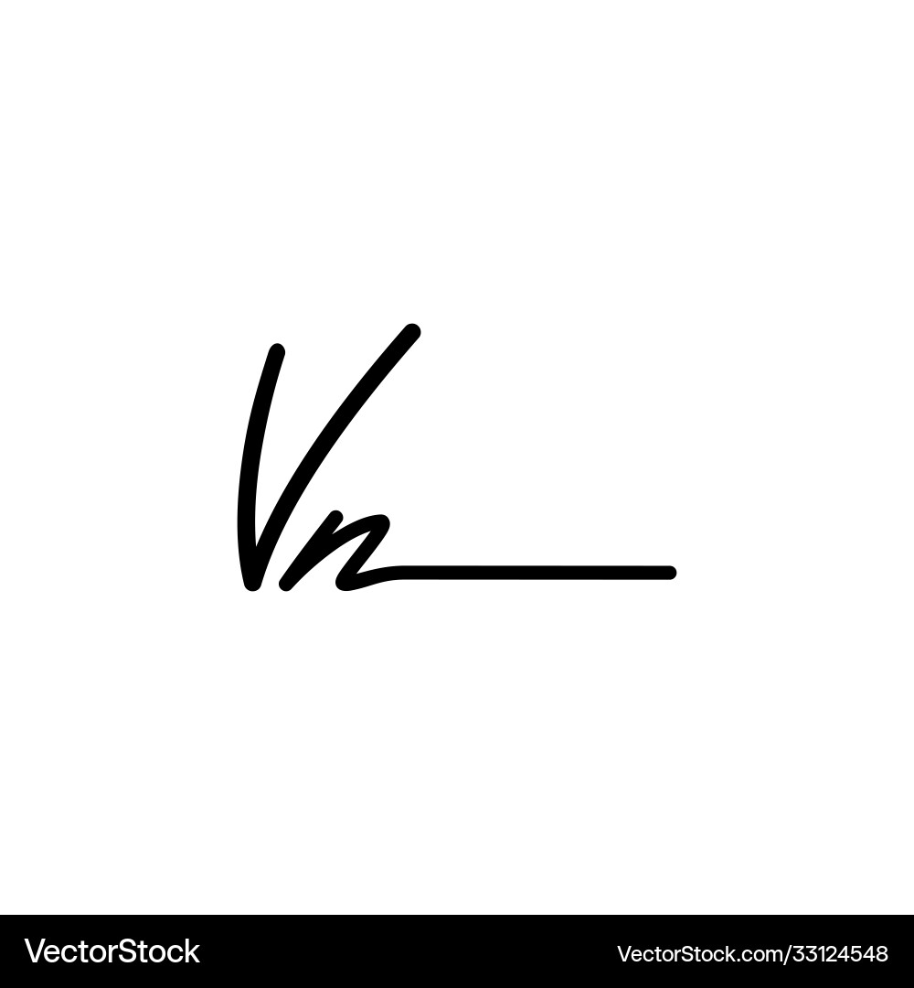 Letter vn signature logo template Royalty Free Vector Image