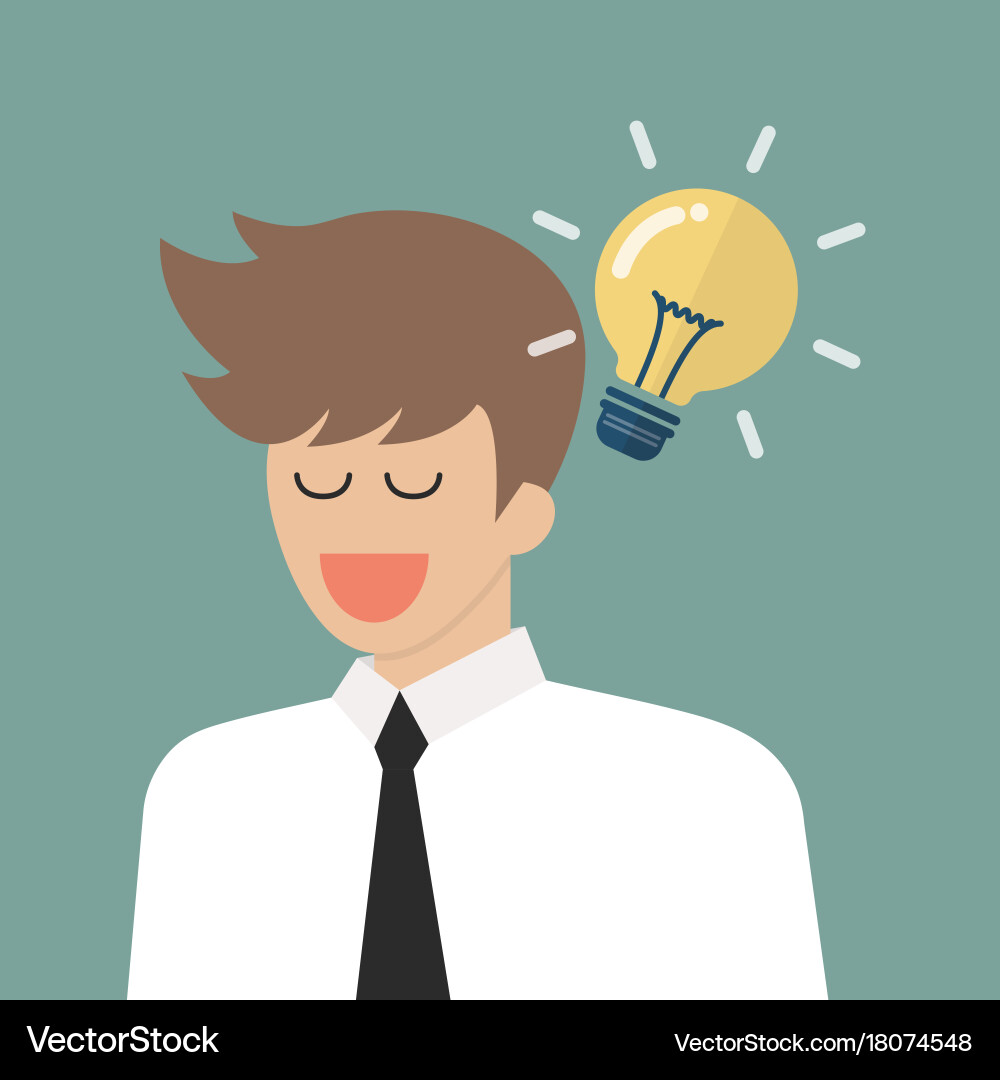 Man thinking a new idea Royalty Free Vector Image