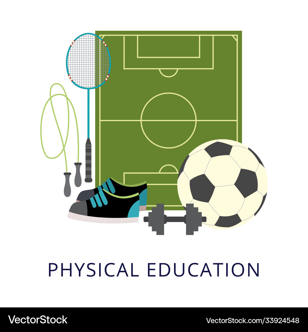 Physical education school subject poster Vector Image