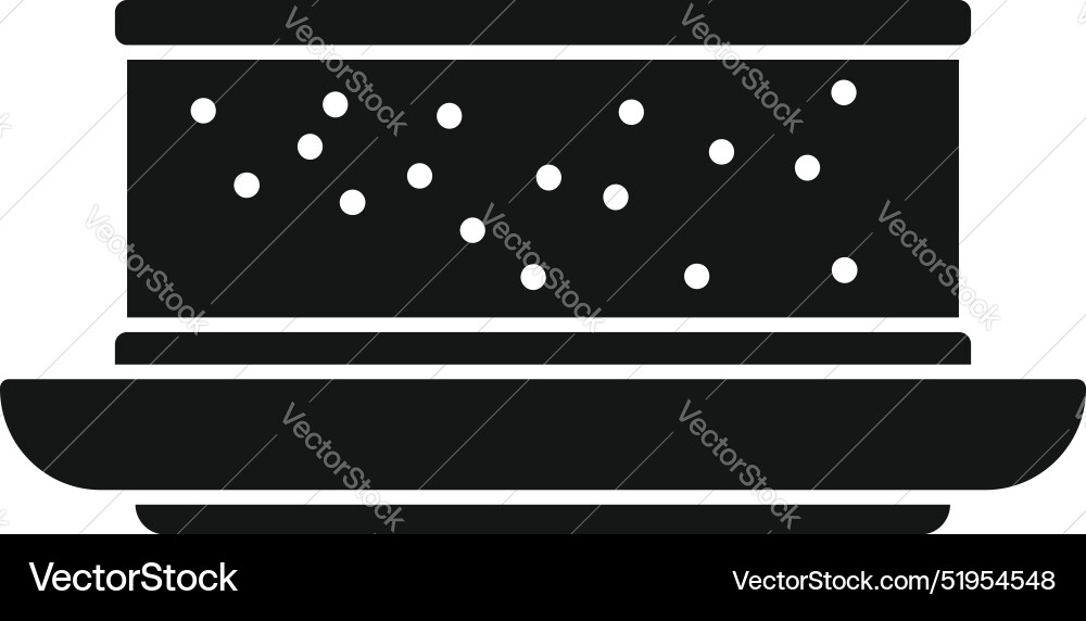 Square cake with sprinkles standing on a plate Vector Image
