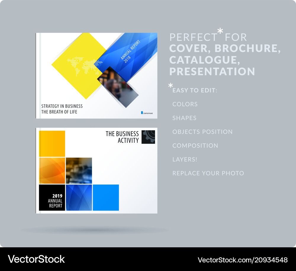 Square design presentation template with colourful