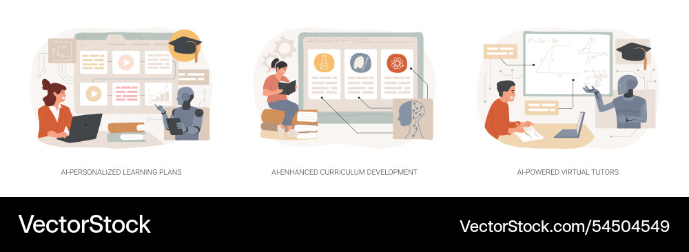 Ai in education abstract concept Royalty Free Vector Image