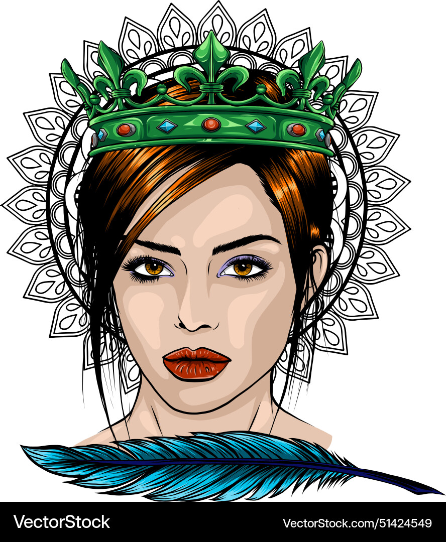 Beautiful face woman art Royalty Free Vector Image