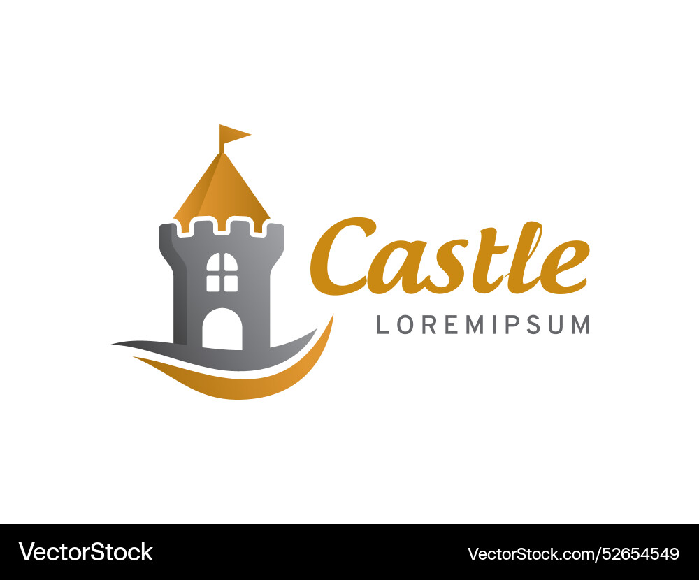 Castle logo symbol or icon template Royalty Free Vector