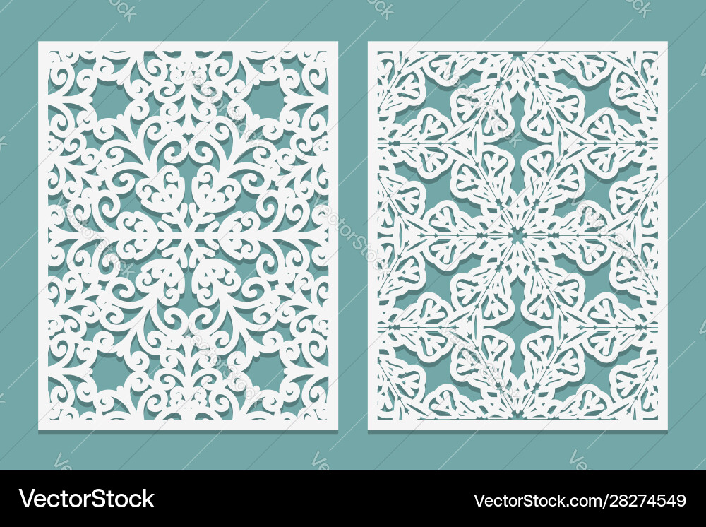Die and laser cut decorative screen panels Vector Image