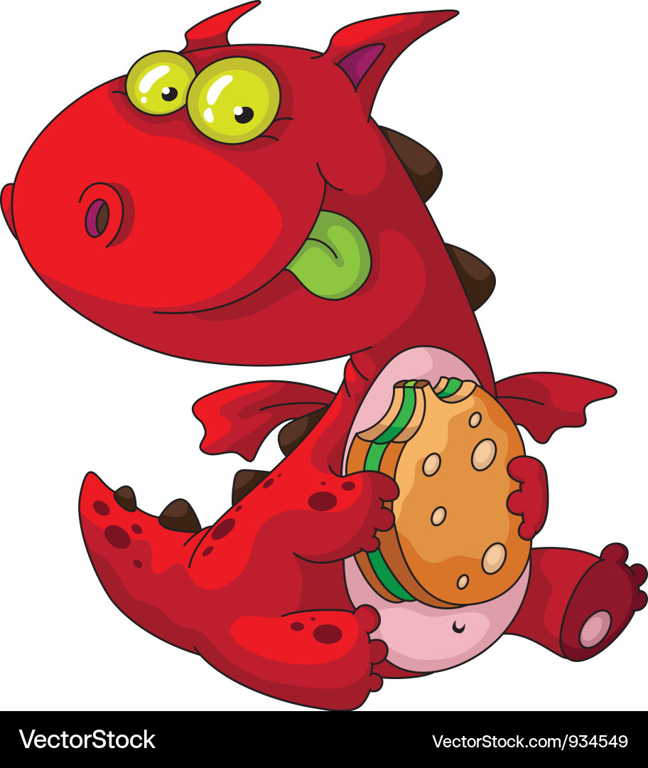 Dragon eating Royalty Free Vector Image - VectorStock