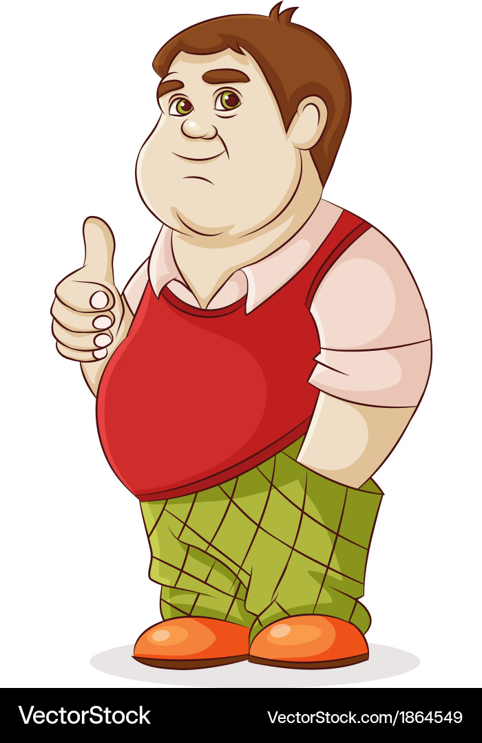 Fat man on a white background Royalty Free Vector Image