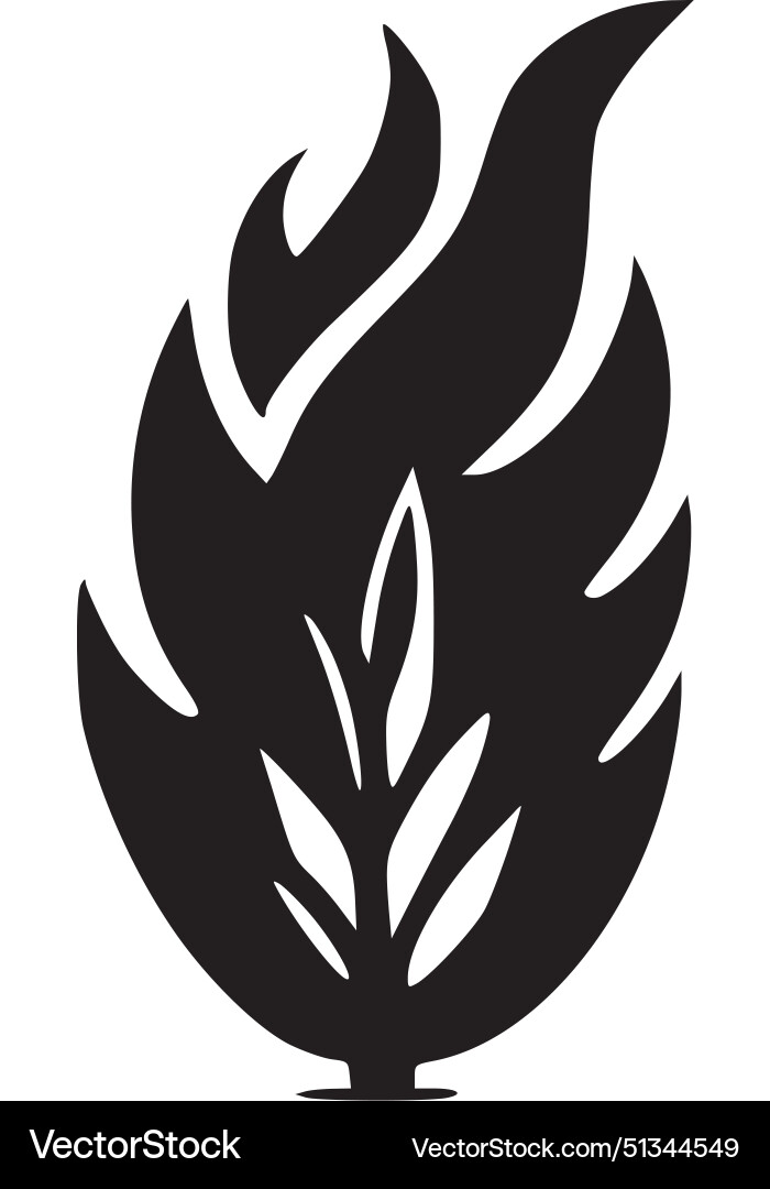 Fire - black and white Royalty Free Vector Image