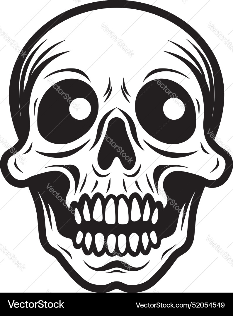 Frightening skeleton logo startled graphic Vector Image