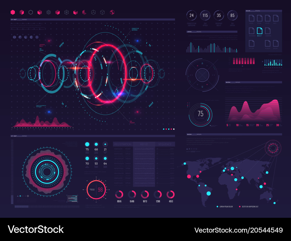Futuristic hud digital touch screen display Vector Image