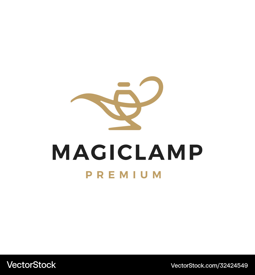 Magic lamp logo icon Royalty Free Vector Image