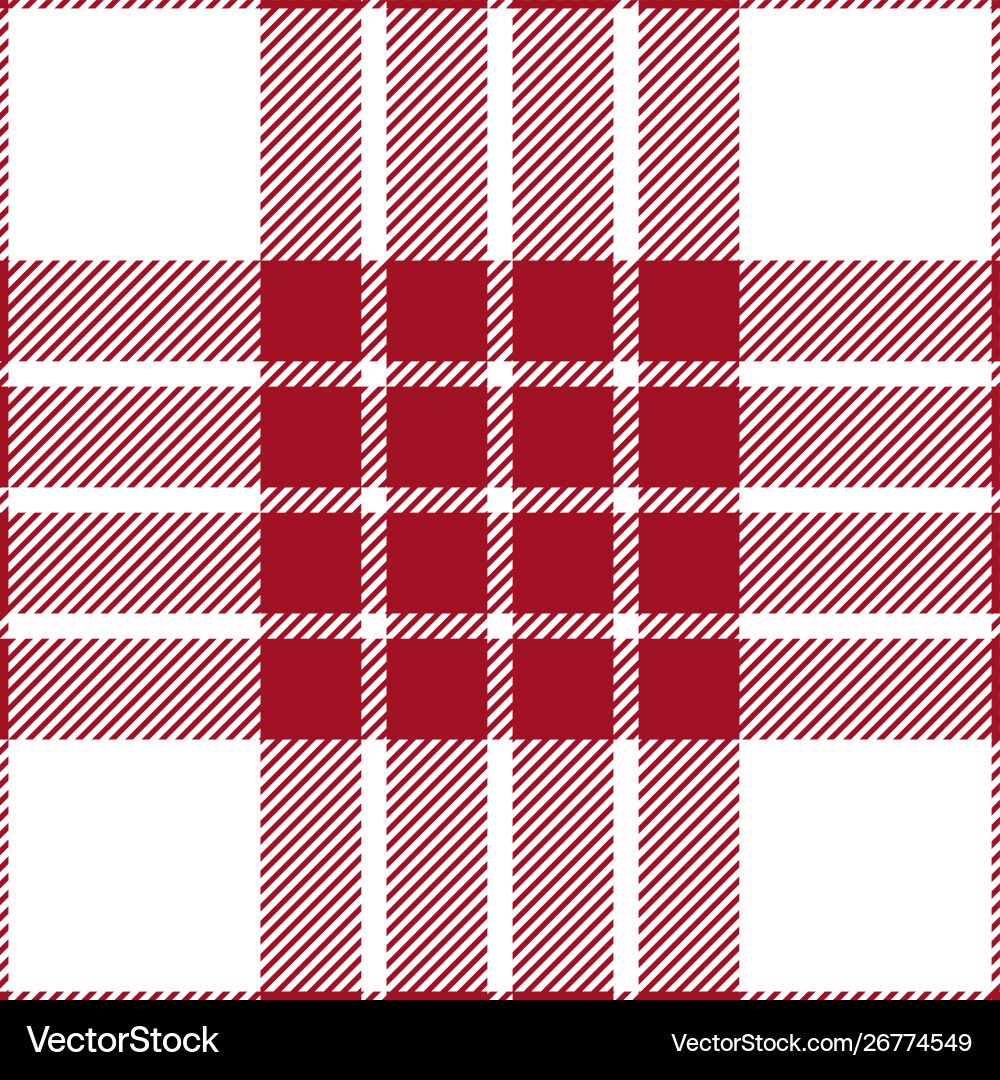 Red and white tartan plaid seamless pattern Vector Image