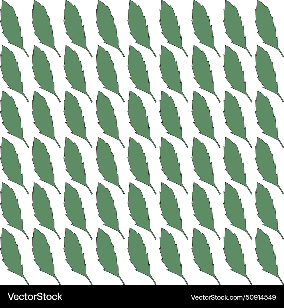 Retro green leaves pattern texture wallart Vector Image