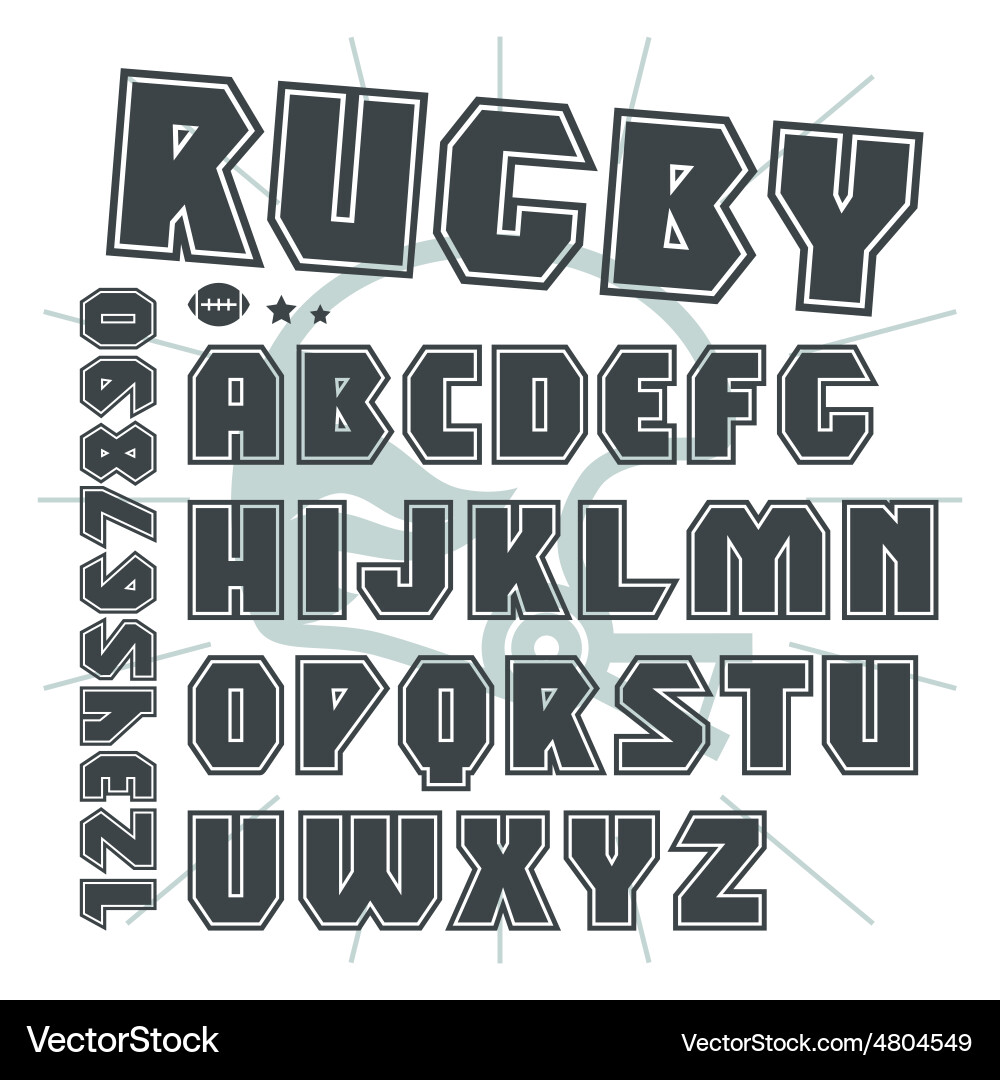 Sans serif font in college style Royalty Free Vector Image