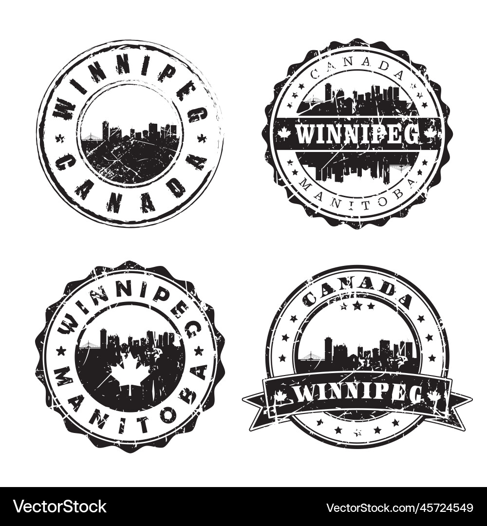 Winnipeg manitoba stamp skyline postmark Vector Image
