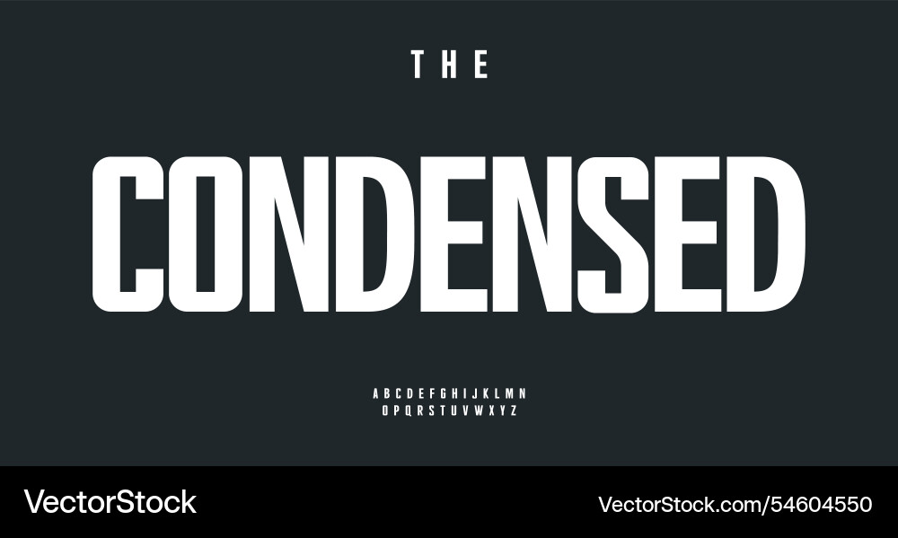 Bold condensed uppercase font modern sans-serif Vector Image