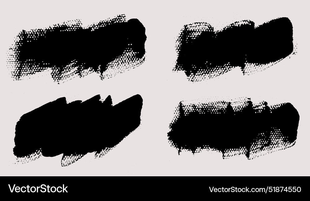 Brush strokes set of text boxes Royalty Free Vector Image