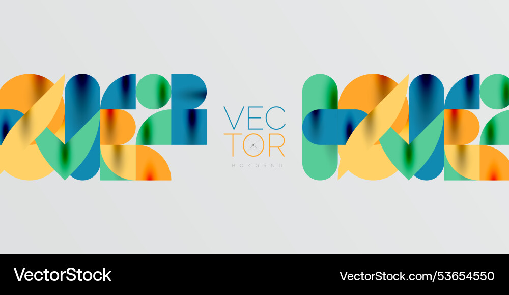 Circles semi squares and round shapes Royalty Free Vector