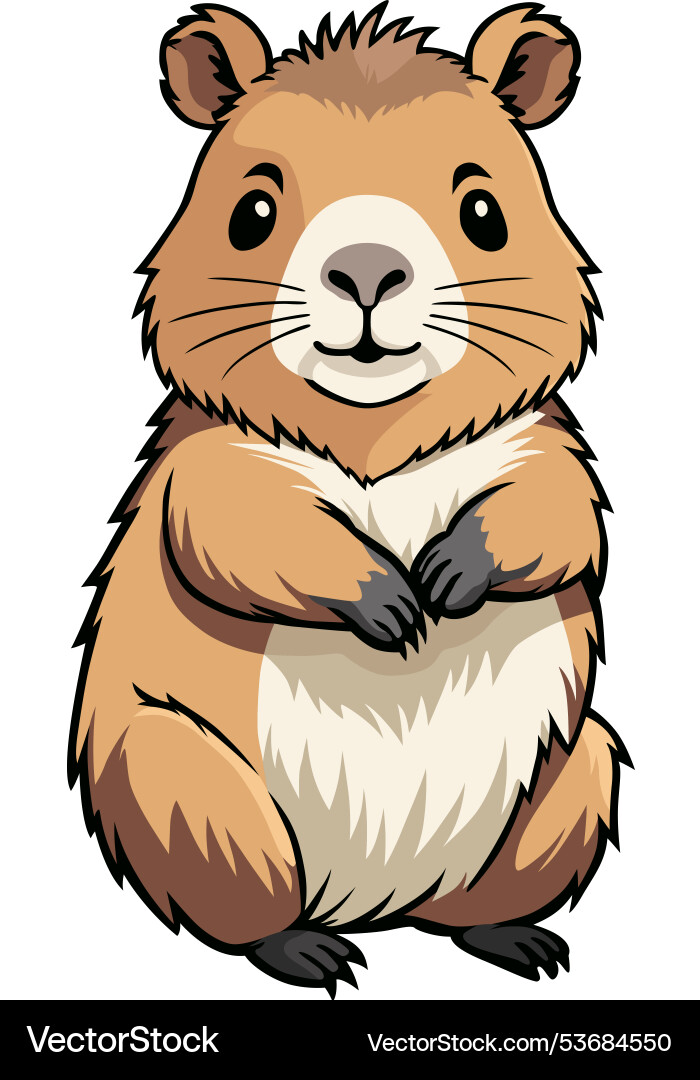 Cute cartoon capybara Royalty Free Vector Image