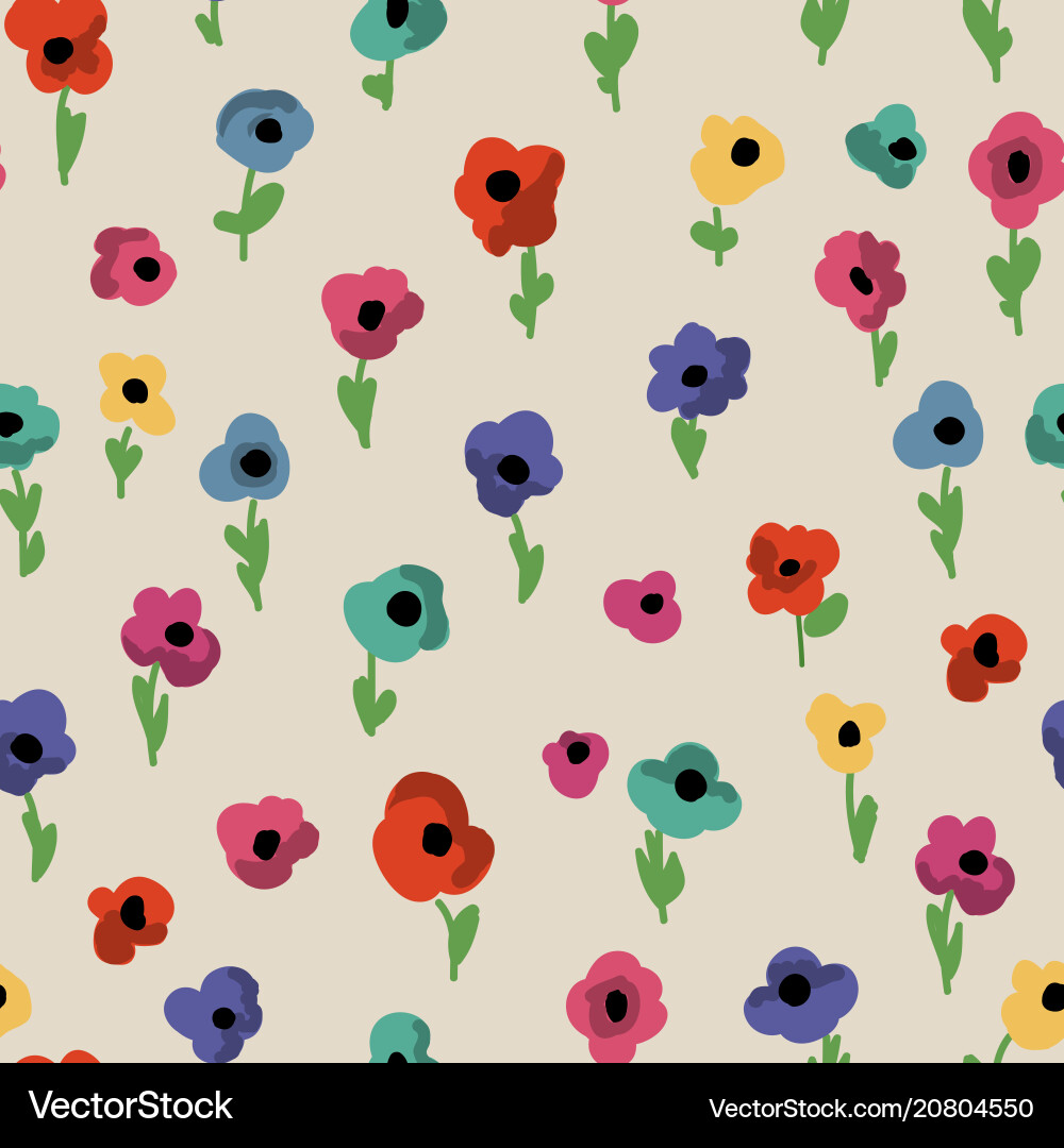 Floral Seamless Flower Pattern Royalty Free Vector Image