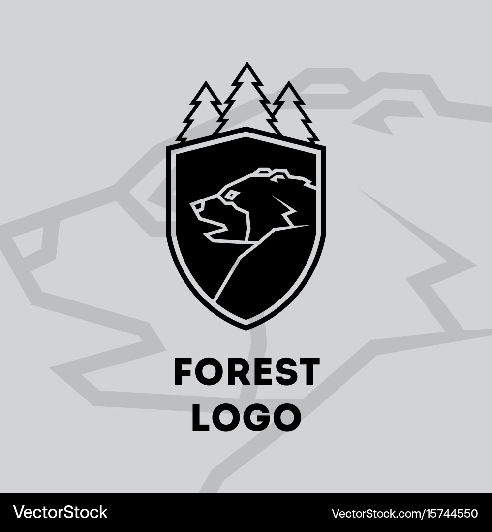 Forest Bear Logo - Wildlife Emblem Royalty Free Vector Image
