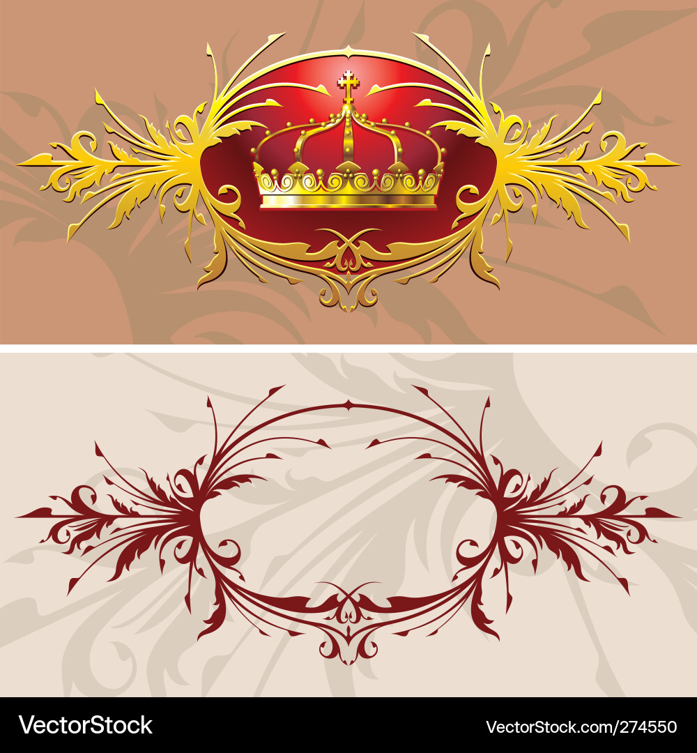 Gold crown Royalty Free Vector Image - VectorStock