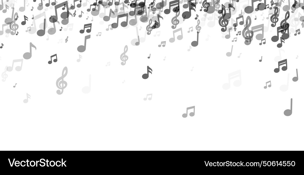 Grayscale music notes fade Royalty Free Vector Image