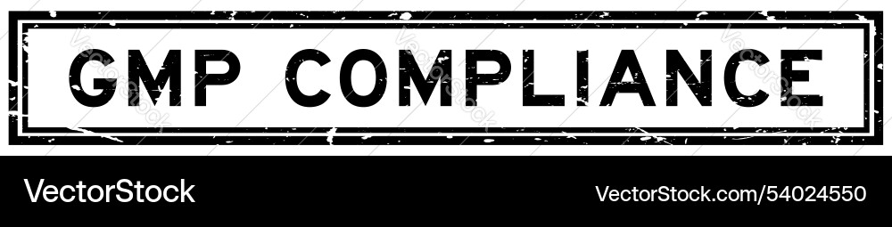 Grunge black gmp good manufacturing practice Vector Image