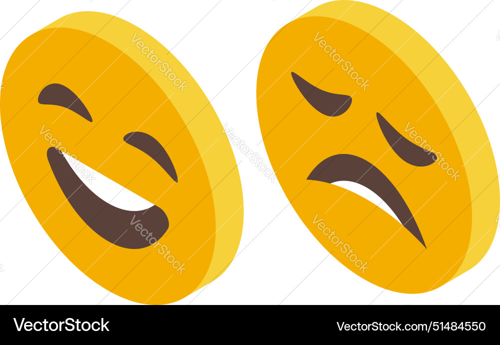 Laughing and crying emoji icons Royalty Free Vector Image
