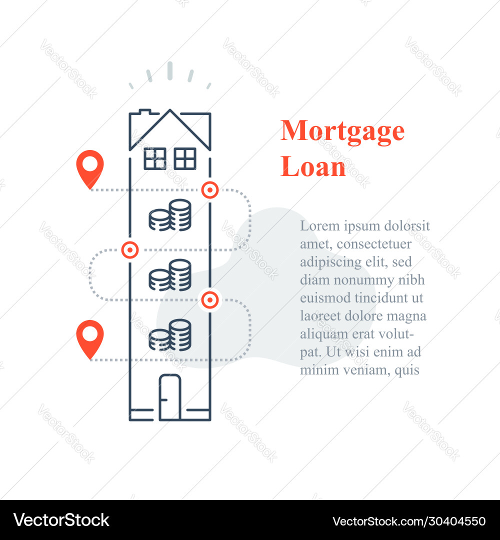 Mortgage loan concept purchase house Royalty Free Vector
