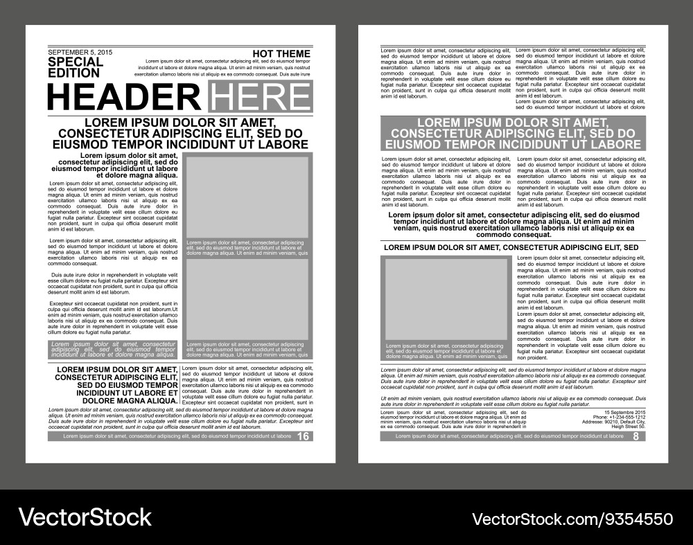 Newspaper Vector Template