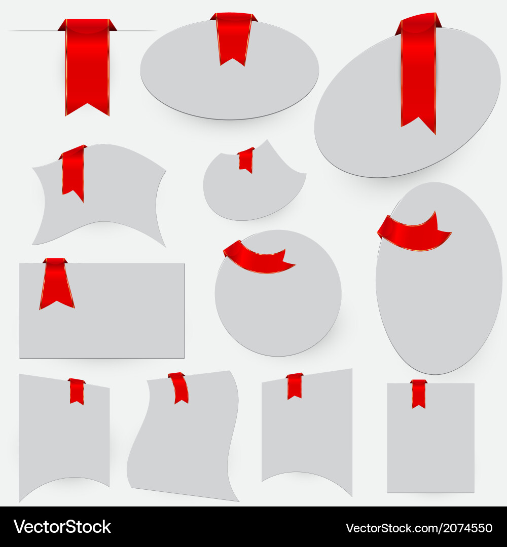 Red bookmarks Royalty Free Vector Image - VectorStock