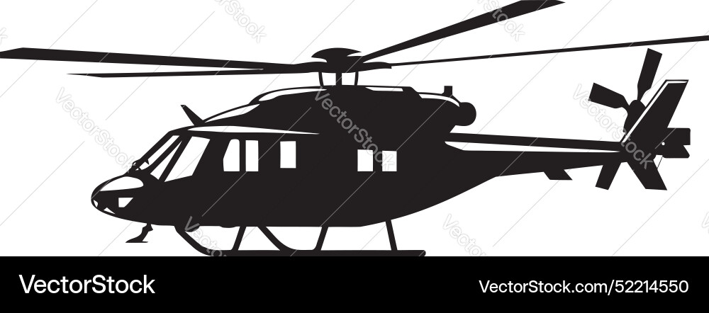 Sleek guardian iconic black combat helicopter Vector Image
