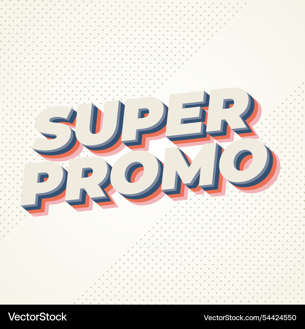 Super promo text effect in square size with bold Vector Image