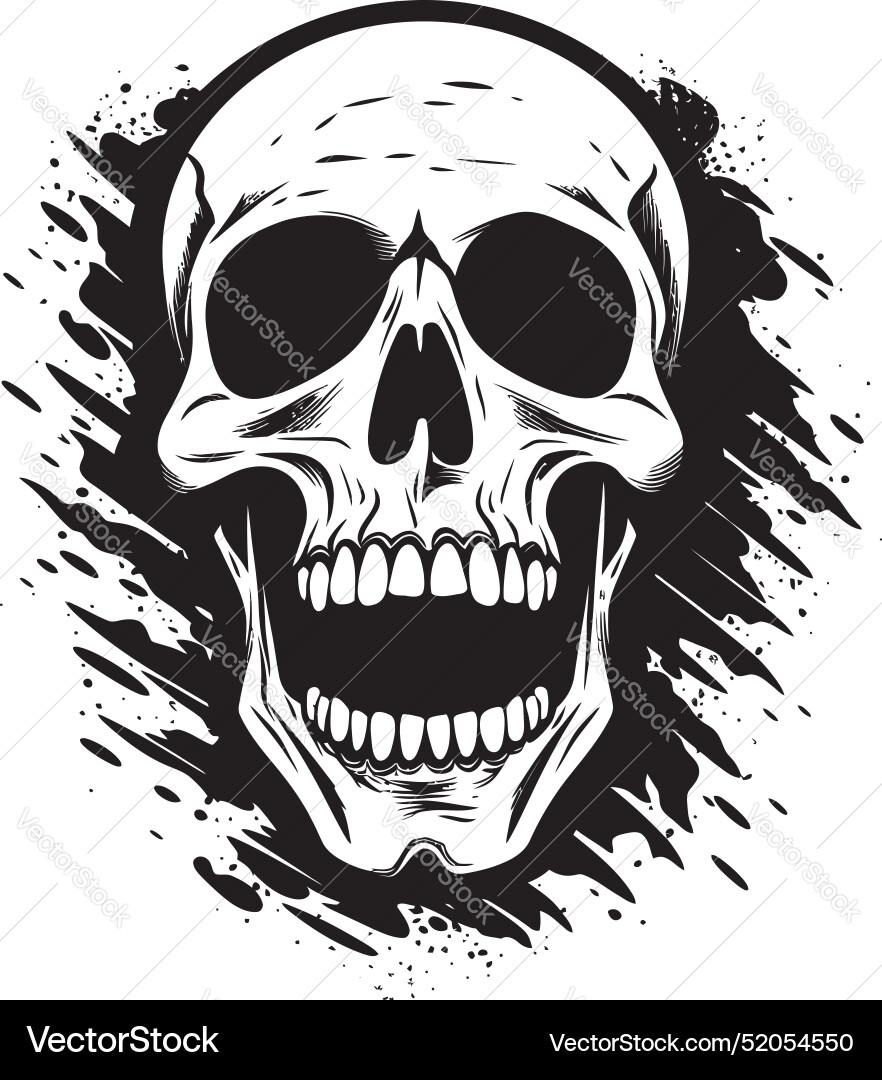 Terrifying surprise emblem shocked skeleton logo Vector Image